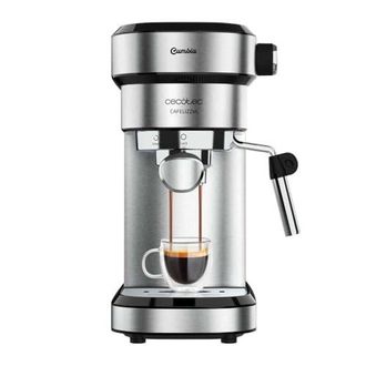 Cecotec Espressomaschine mit Doppelauslauf Cafelizzia Steel. 1350W, Siebtr&auml;ger mit zwei Filtern, schwenkbare Dampfd&uuml;se, 20 bar Druck, abnehmbarer 1,2L Wassert