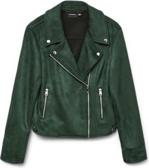 Vero Moda Vmjose Noos Veste courte en daim synth&eacute;tique pour femme, Vert pin, S