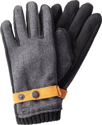 Camel Active Herren Material-Mix Handschuh Fäustlinge, Schwarz, XXL