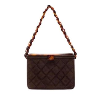 Chanel Sac Vanity matelass&eacute; en daim Pre-owned - Femme - Pre-owned - Brun - Taille: ONE Size