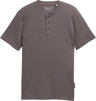 Tom Tailor Relaxed Fit T-Shirt mit Brusttasche, Dusty Blue White mini Stripe, L