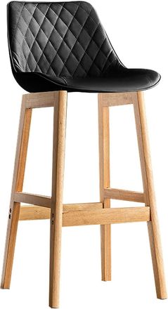 Generic Barhocker, Tresenst&uuml;hle aus Kunstleder im Landhausstil, K&uuml;chenbarhocker mit Holzbeinen und Fu&szlig;st&uuml;tze, Tragkraft 150 kg