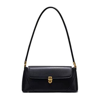 Generic Sacs &agrave; bandouli&egrave;re tendance &agrave; rabat pour femme - Petit sac &agrave; main d&eacute;contract&eacute; sous les bras - Petit sac &agrave; main pour femme, Noir, Small