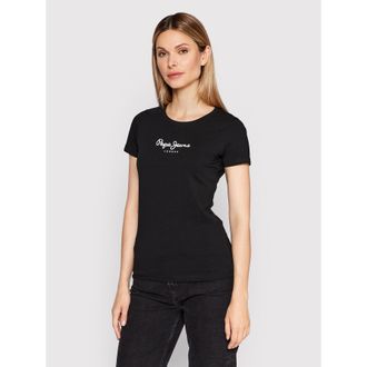 Pepe Jeans London T-Shirt New Virginia PL505202 Schwarz Slim Fit