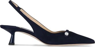 Jimmy Choo London Femme, Chaussures, Bleu, Taille: 40 EU Amita Pearl Suede Escarpins