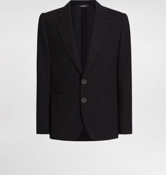 Dolce & Gabbana Single-breasted Taormina Jersey Jacket - Mann Anz&uuml;ge Und Blazer Blau 56