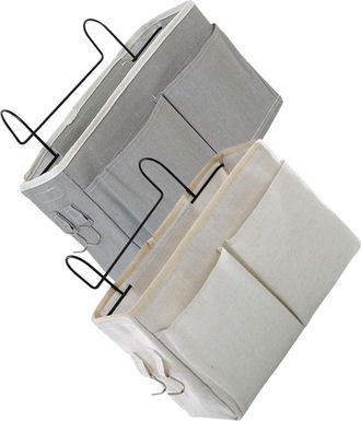 Lurrose 2 St&uuml;ck Multifunktionaler Bett Organizer H&auml;ngetasche Gro&szlig;e Kapazit&auml;t Aufbewahrungstasche F&uuml;r B&uuml;cher Handy Magazine Abnehmbar Stoff H&auml;ngetasche F&uuml;r Nac