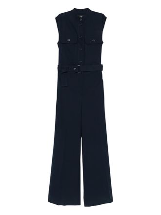 Max Mara combinaison à taille ceinturée - Bleu