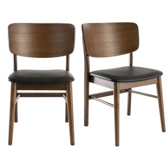 Miliboo Miliboo - Chaises en bois fonc&eacute; et noir (lot de 2) sheldon
