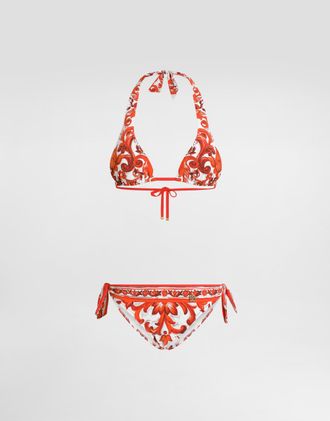 Dolce & Gabbana Bikini Mit Majolika-print - Frau Bademode Mehrfarbig Stoff 4