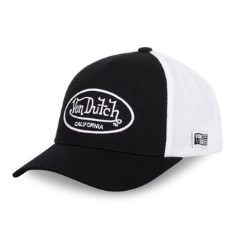 Von Dutch Verstellbarer Hut f&uuml;r M&auml;nner und Frauen, Trucker-Cap LOF, verstellbar mit Strapback, schwarz / wei&szlig;, One size