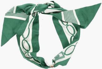 Elisabetta Franchi Two-Tone Patterned Silk Foulard size One Size