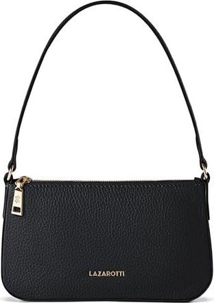 Lazarotti Bologna Sac &agrave; main en cuir v&eacute;ritable pour femme avec poche plaqu&eacute;e 27 cm, Noir