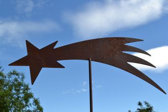 Rapee Gartenstecker Weihnachtsstern Bethlehem, H&ouml;he ca. 110-120 cm - Weihnachtsstern auf Stab aus Metall und Edelrost