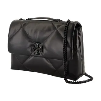 Tory Burch Diamond-Quilted Leather Shoulder Bag - Black