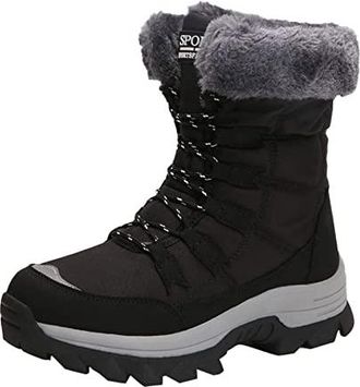 Lazzboy IQYU Chaussures pieds nus imperm&eacute;ables pour femme - Bottes de neige doubl&eacute;es pour femme - Doublure chaude avec semelle profil&eacute;e plate - Pour lautomne 