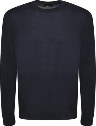 Dell'Oglio Homme, Pulls, Bleu, Taille: XL Pull en cachemire &agrave; manches longues