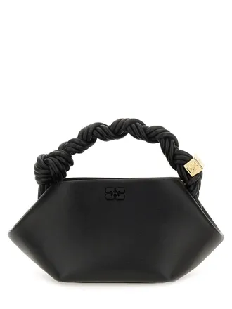 Ganni Womens Mini Leather Bag Bou Black Recycled Handbags Hand