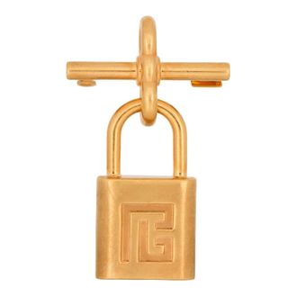 Balmain Femme, Accessoires, Jaune, Taille: ONE Size Broche cadenas Pulse en laiton