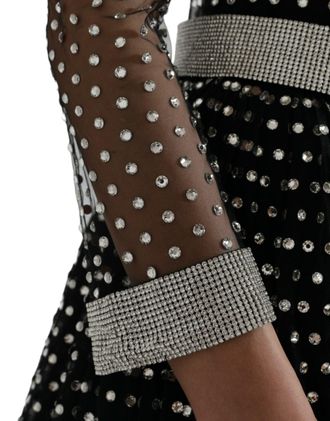 Dolce & Gabbana Crystal-Embellished Nylon Dress - Black
