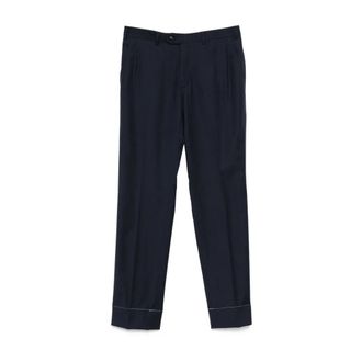 Brioni Dunkelblaue Plissee-Hose mit Knopfverschluss - - Trousers - Herren - Blau - 3XL