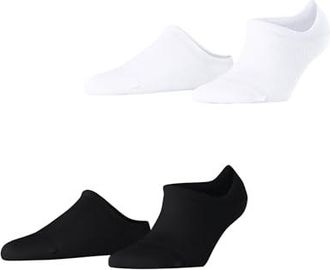 Esprit Fine Rhomb Multipack W Sn coton fantaisie lot de 2 paires, Chaussettes basses Femme, Multicolore Weiß Schwarz 0050, 35-38