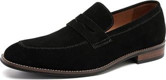 Generic Mocassins en Cuir Suédé pour Homme, Légers À Bout Rond À Enfiler Chaussures De Ville Oxford pour Conduire pour Le Bureau Mocassins À OEillets,Noir,42.