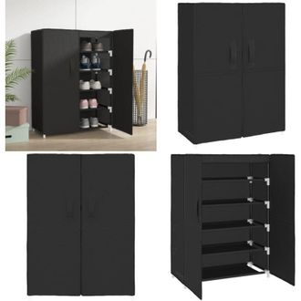 vidaXL Armoire &agrave; chaussures Noir 60x28x90 cm Tissu - Meuble Range Chaussure - Armoire Chaussure - Rangement Chaussures - &Eacute;tag&egrave;re Chaussure - Meuble Entr&eacute;e