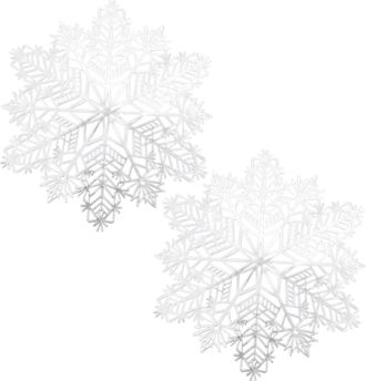 NUOBESTY 2st&uuml;cke Schneeflocke Tischl&auml;ufer Weihnachten Wei&szlig;es Tischset mit Schneeflockenmuster Platzsets f&uuml;r Party und Festtagsdekoration Tischunterlage aus Hoc