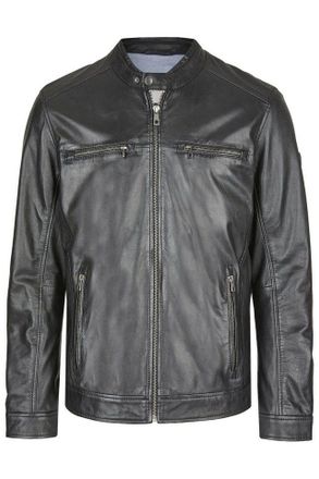 Bugatti Lederjacke BUDANILO (1-St) mit Rei&szlig;verschl&uuml;ssen und Druckknopfriegeln