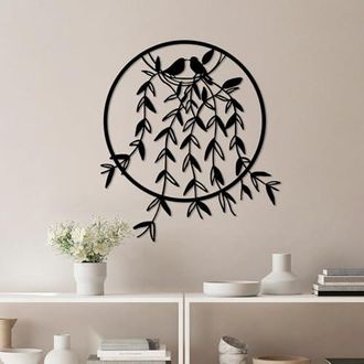 Hanah Home Stylish Decorative Metal Wall Accessory, 56 x 56 cm, 100% Metal (1.5 mm Thick) | Durable & Elegant Design for Home Decor | Lightweight at 1.4 kg