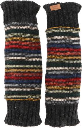 Guru Shop Wollstulpen aus Nepal, Beinstulpen Gestreift - Schwarz/bunt, Herren/Damen, Synthetisch