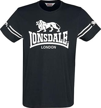 Lonsdale London Aldeburgh Homme T-Shirt Manches Courtes Noir XXL 100% Coton Regular/Coupe Standard