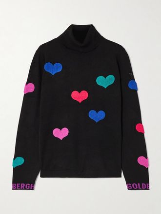 Goldbergh Bacio Rollkragenpullover Aus Strick Mit Applikationen - Schwarz