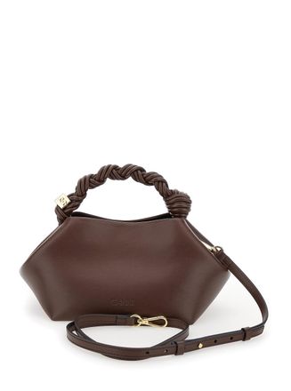 Ganni Womens Handbag Bou Leather Brown Recycled Handbags Hand Bags