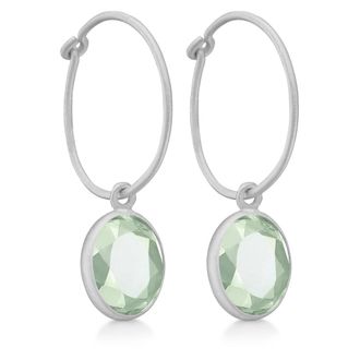 Frk. Lisberg Femme, Accessoires, Gris, Taille: ONE Size Boucles dOreilles Cr&eacute;oles Am&eacute;thyste Argent