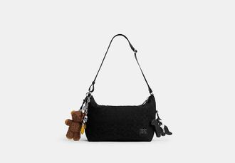Coach Leo Umh&auml;ngetasche Aus Signature-Nylon Mit Anh&auml;ngern