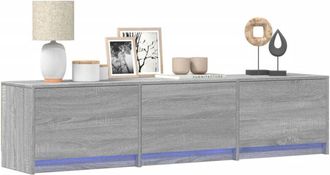vidaXL Vidaxl - TV-Schrank mit LED-Beleuchtung Grau Sonoma 165x34x40 cm