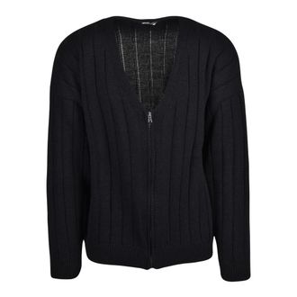 Daniele Alessandrini Strickjacke mit Rei&szlig;verschluss - - Knitwear - Herren - Schwarzk - L