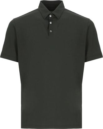 Zanone Homme, Tops, Vert, Taille: 2XL Polo en Cr&ecirc;pe de Coton
