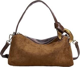 Generic Petit sac bandouli&egrave;re en daim pour femme, style r&eacute;tro classique, avec poign&eacute;e sup&eacute;rieure et bandouli&egrave;re souple, id&eacute;al pour les voyages et le travail