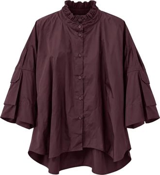 Meimeij Blouse oversize - Femme - Blouses et Chemises - Brun - Taille: 36 FR