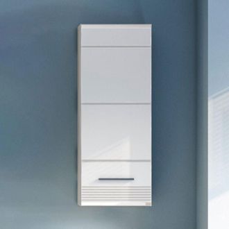 ebuy24 Meuble suspendu 30x23x77 cm d&eacute;cor blanc brillant - KUEDA