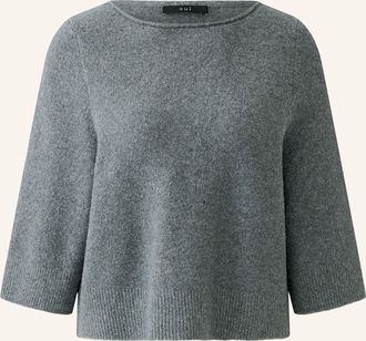 Oui Pullover Mit 3/4-Arm grau