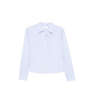 Frame Denim V-neck Striped Blouse