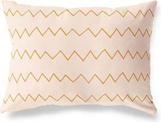 Bonamaison Le Jardin du Lin Kissenbezug Zierkissenbezug Orange-Off Weiß Kissenbezug, Für Bett, Auto, Sofa, Haus, Wohnzimmer, Schlafzimmer, Dekoration, 45x60 Cm -