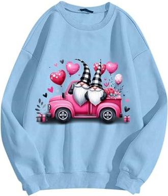 Generic 2026 Sweat-shirt &agrave; col rond pour homme et femme pour la Saint-Valentin, bleu ciel, S