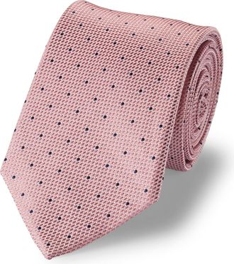 CHARLES TYRWHITT Krawatte aus Seide mit Punkten - Rosa & Marineblau