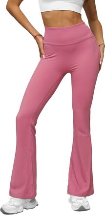 OZONEE Damen Schlag Leggings Schlaghose Flared Leggins Bootcut Yoga Yogahose Lang Sportleggings Baumwolle Blickdicht High Waist H&uuml;fthoch Hohe Taille JS/17K58