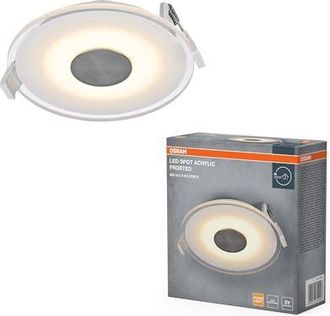 Osram LED Spot Einbaustrahler Acryl Matt 6W 827 Wei&szlig;, Deckenspot 210lm warmwei&szlig; 2700K, Modernes Design 120mm, IP20
